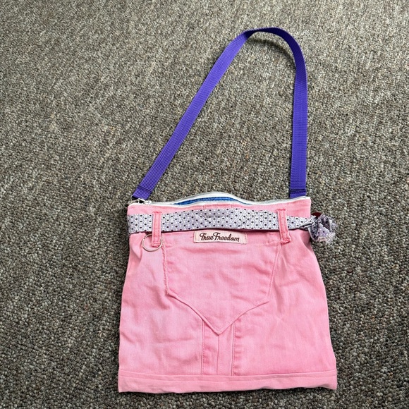 True Freedom | Bags | True Freedom Pink Crossbody Bag With Purple Strap ...